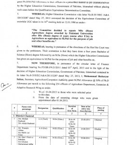 Notification of M.Phil Allowance to Agriculture (Ext.) Department ...