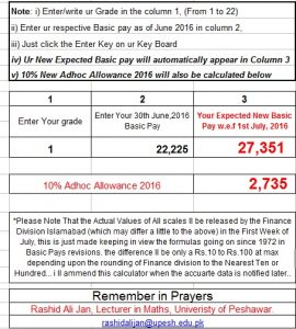 Revised Basic Pay 2016 Calculator