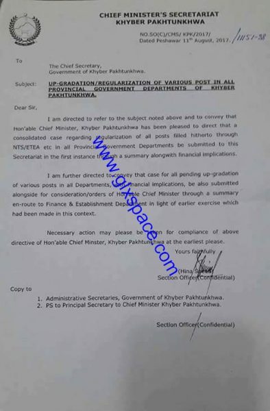 Upgradation/Regularization KPK Contract Employees in All Provincial Govt