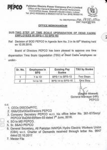Notification of Two Step Time Scale Upgradation Dead Cadre Employees ...