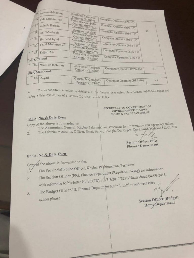 Notification of Re-designation & Upgradation of Executive Computer Staff