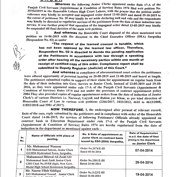 Order with Immediate Effect Regularization Withdraw and Order with Date ...