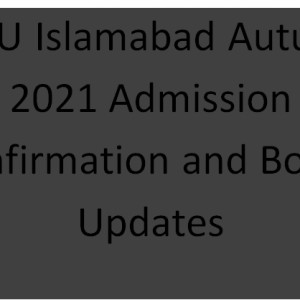 Aiou Admission Confirmation Process Semester Autumn 2020