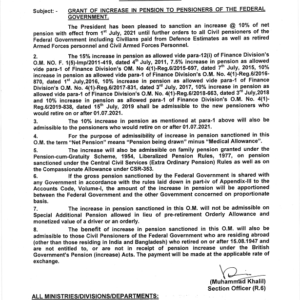 Notification Pension Increase April 2022 Federal • Govt Jobs ...
