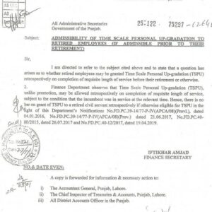 Notification of Time Scale Upgradation of IESCO Employees