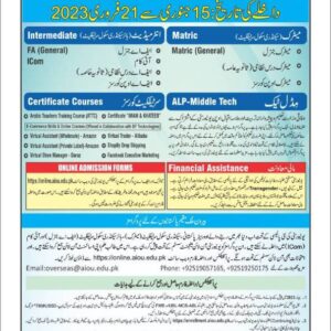 Admission are Open Semester Spring 2023 M.Phil, PhD, MS