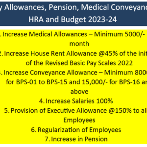 Conveyance Allowance Increase Demand Budget 2023-24