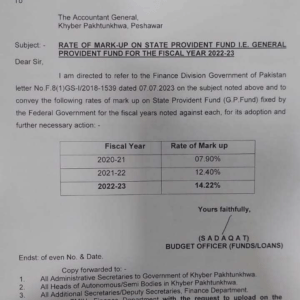 Mark-up Rates of General Provident Fund (GP Fund) 2023 • Galaxy World