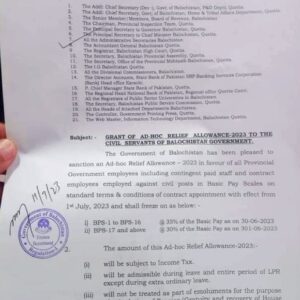 Adhoc Relief Allowance 2023 @ 35% & 30% Federal Employees • Govt Jobs & Employees Galaxy World