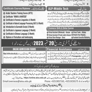AIOU Islamabad Admission Open Fall Semester 2023 • Galaxy World
