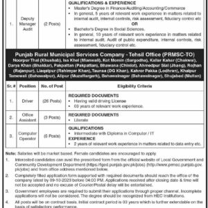 6000+ Vacancies in Punjab Rural Municipal Services Company
