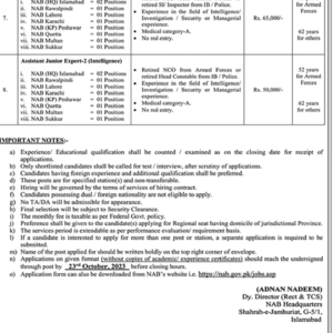 National Accountability Bureau (NAB) Vacancies 2024 • Govt Jobs ...