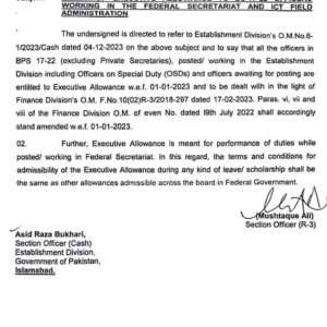 Notification of Admissibility of Non-Practicing Allowance