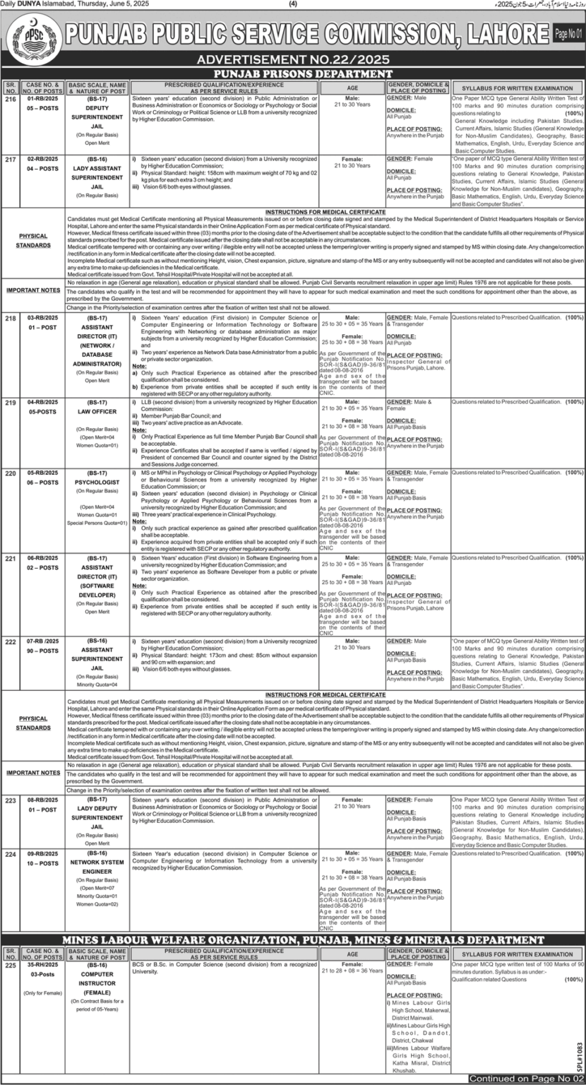 BPS-15 to BPS-17 Vacancies 2025 through PPSC • Galaxy World