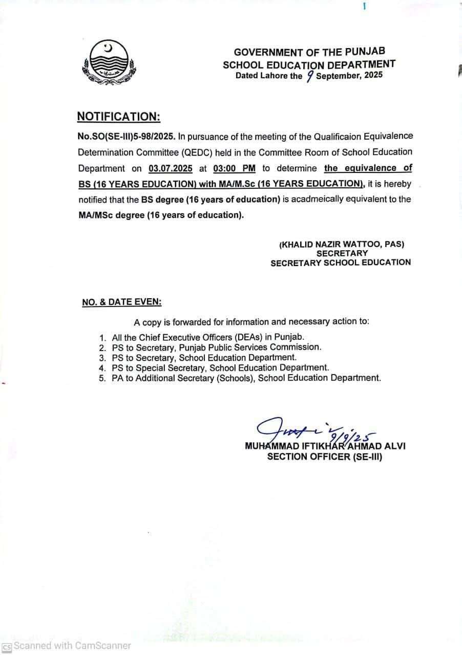 Equivalence BS with MA/M.Sc • Galaxy World